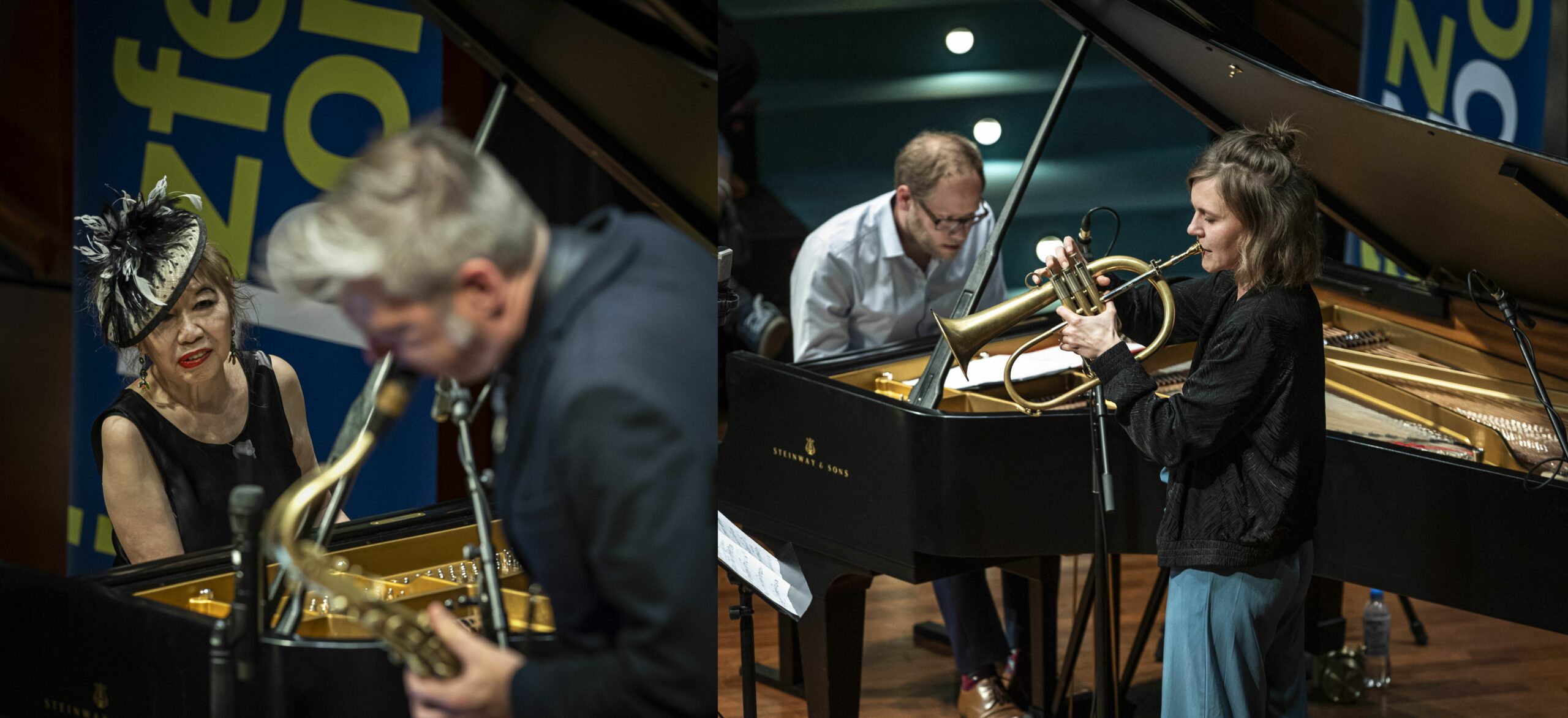 Jazzfest Bonn mit zwei Duos: Aki Takase & Daniel Erdmann und Heidi Bayer & Sebastian Scobel ...